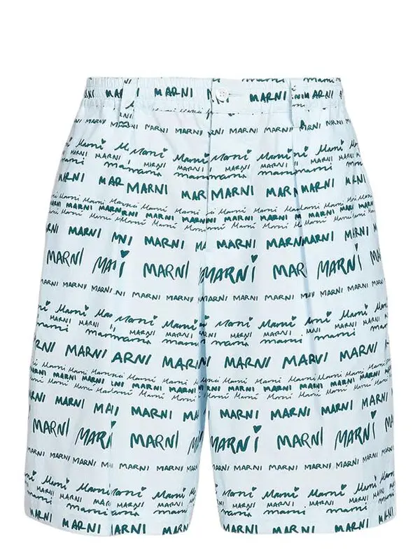 Marni Cotton Poplin Bermuda Shorts - Arctic Blue