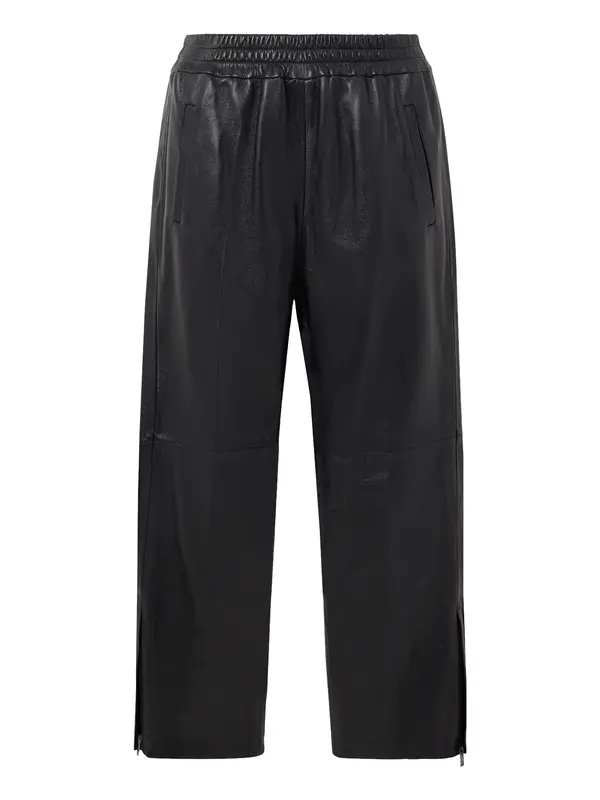 Golden Goose Textured-leather Straight-leg Pants - Black