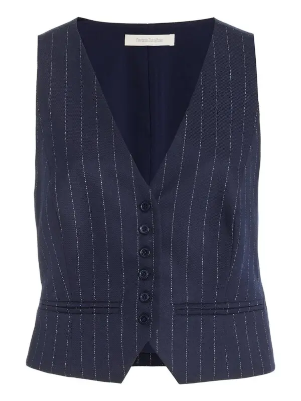 FAVORITE DAUGHTER Pinstriped Vest - Navy
