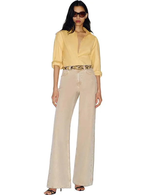 REFORMATION Andy Oversized Shirt - Yellow