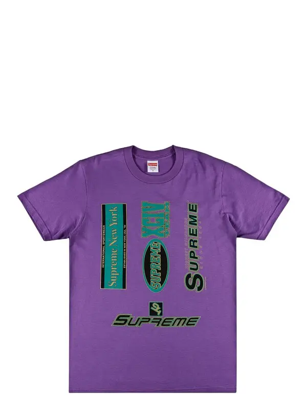 Supreme Multi Logos Tee - Purple