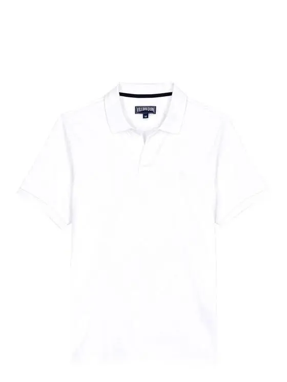 Vilebrequin Organic Cotton Pique Polo Shirt Solid Polo Palan - White