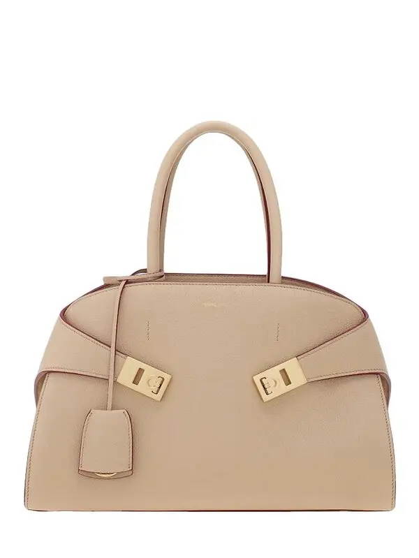 FERRAGAMO Hug Top-handle Bag - Stone