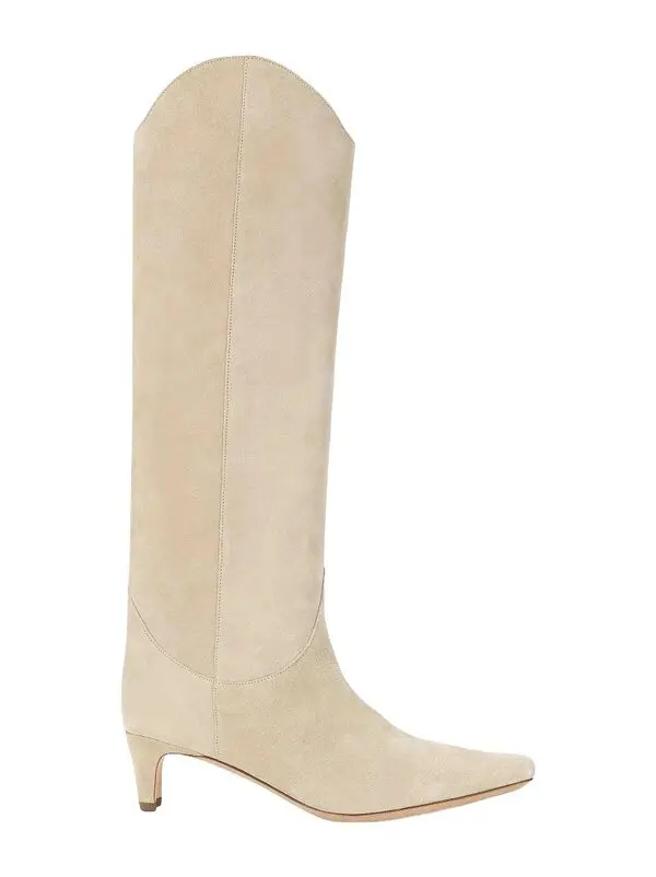 Staud Wally 55mm Western Suede Boots - Dune