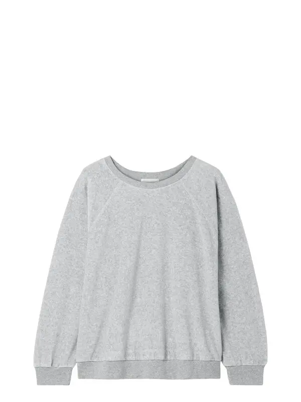 Suzie Kondi Samos Cotton-blend Velour Sweatshirt - Gray