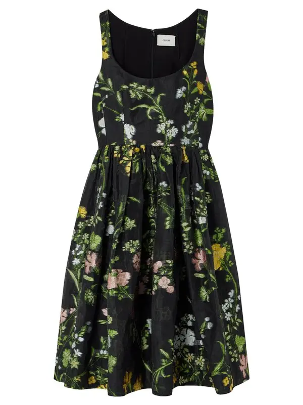 Erdem Metallic Embroidered Organza Midi Dress - Black