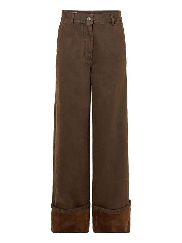 Dries Van Noten Wide Leg Jeans - Brown