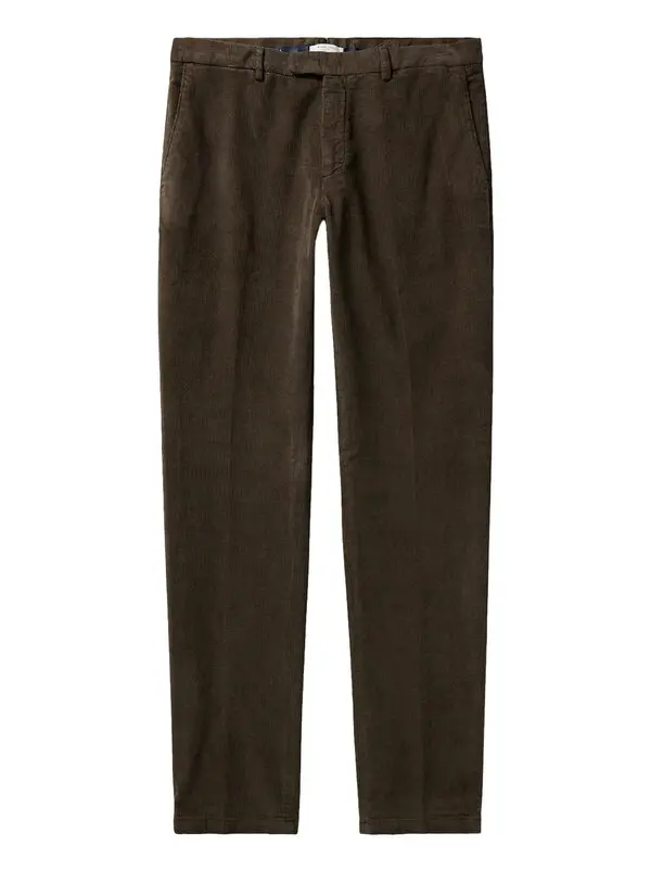Boglioli Slim-fit Tapered Corduroy Trousers - Brown