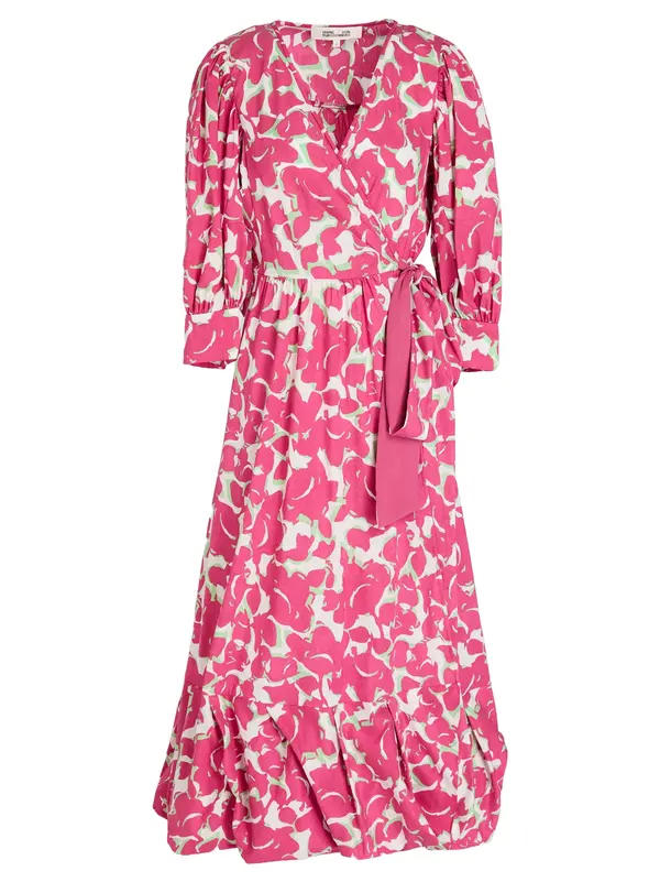 Diane Von Furstenberg Roxanna Floral-print Midi Wrap Dress - Pink