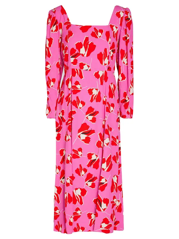 Diane Von Furstenberg Joanna Floral-print Crepe Midi Dress - Pink