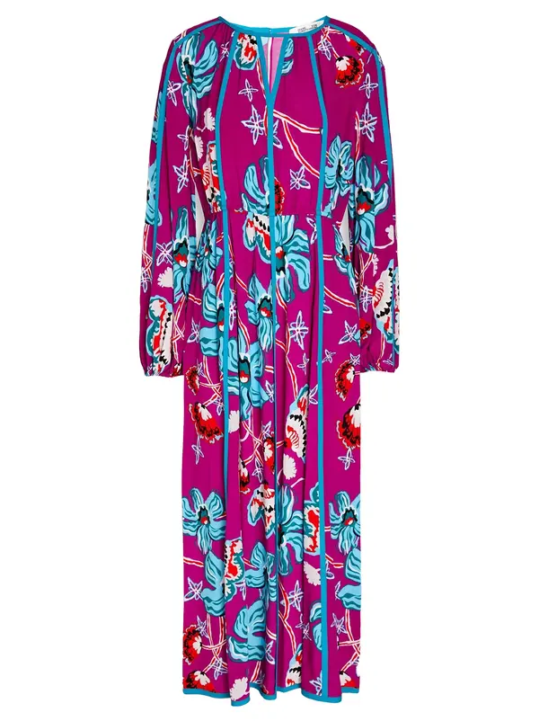 Diane Von Furstenberg Scott Printed Voile Midi Dress - Magenta