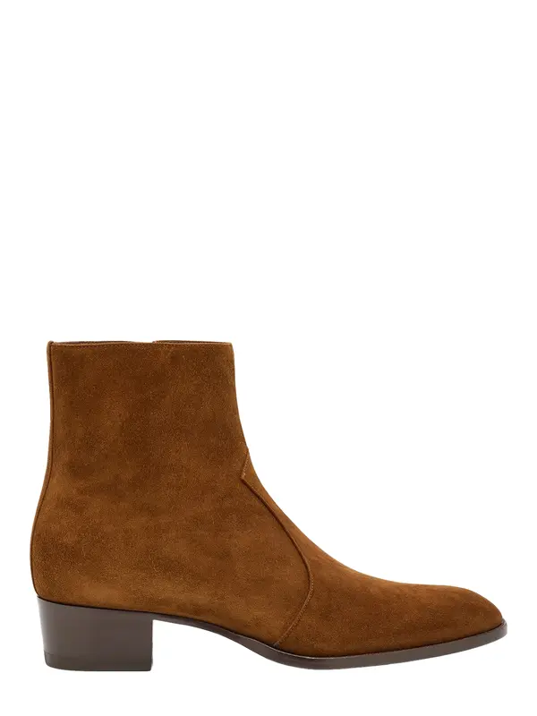 Saint Laurent Wyatt 40 Ankle Boots - Land