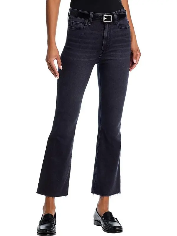 Paige Claudine High-rise Ankle Flare Jeans - Black Lotus
