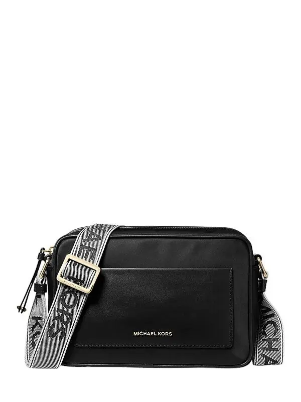 Michael Kors Jet Set Large Crossbody With Webbing Strap - Black