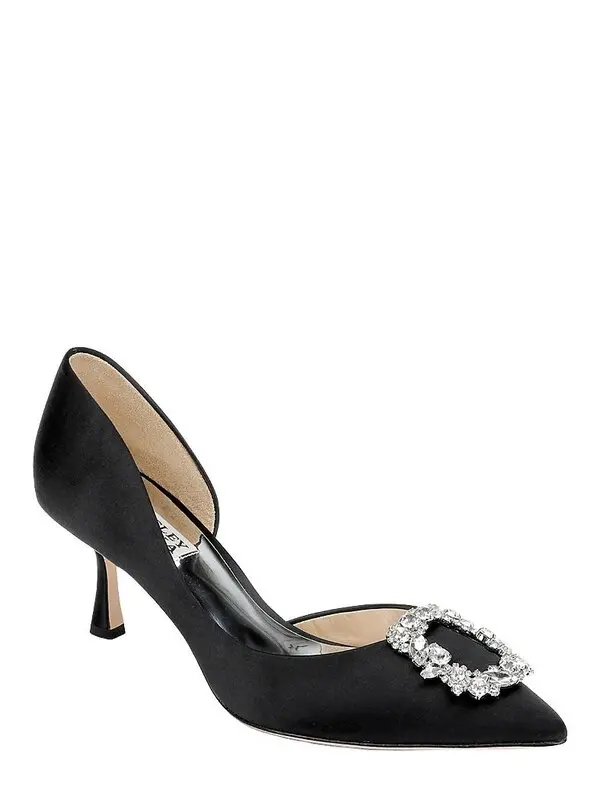 Badgley Mischka Fabia Ii Embellished Pumps - Black Satin