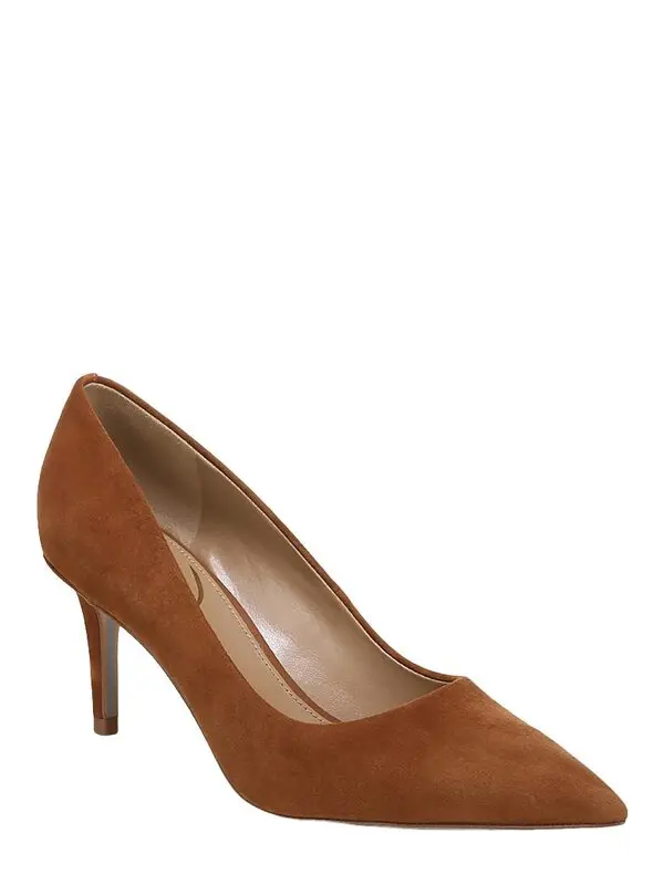 Sam Edelman Vienna Pointed Toe Mid-heel Pumps - Frontier Brown