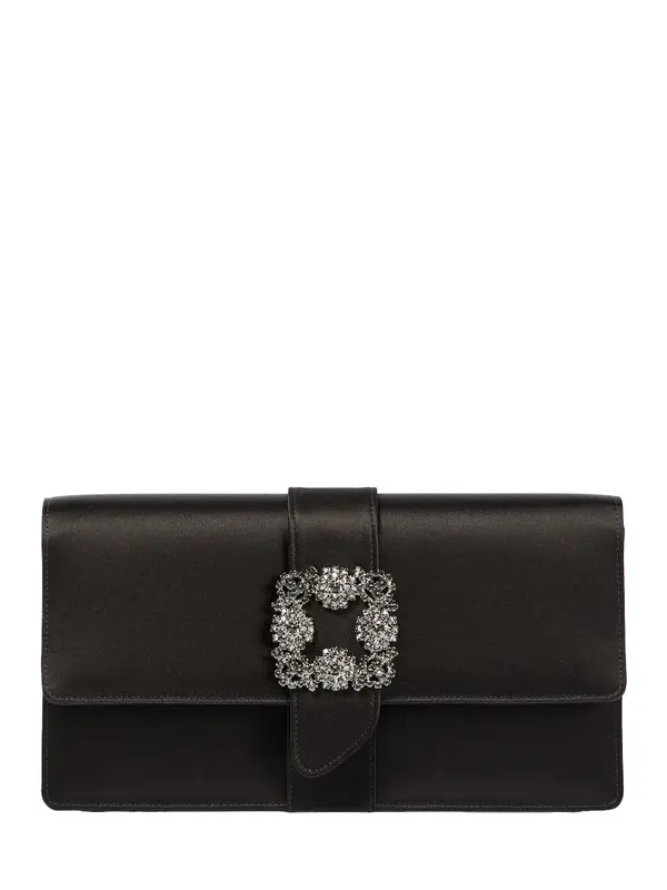 Manolo Blahnik Capri Embellished Clutch - Black