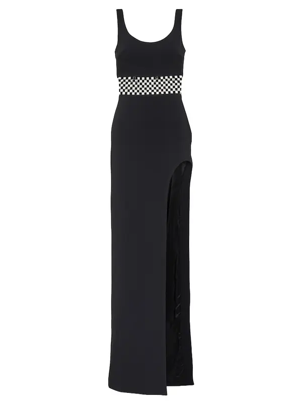 David Koma Embellished Cady Gown - Black