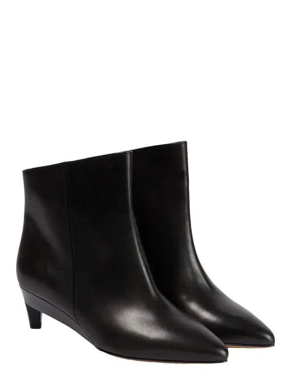 Isabel Marant Deyan Leather Ankle Boots - Black