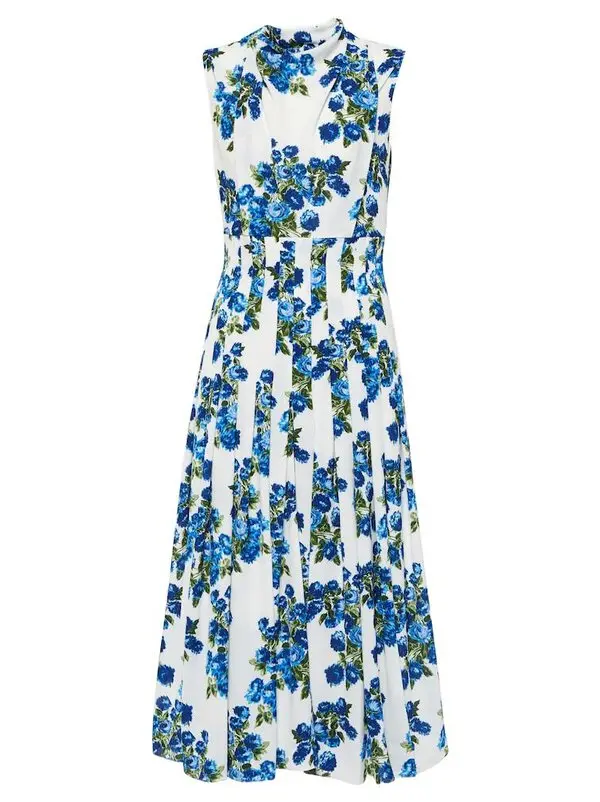 EMILIA WICKSTEAD Rosita Floral Crêpe Midi Dress - Multicoloured