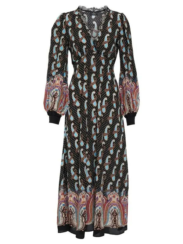 Etro Paisley Silk Midi Dress - Multicoloured
