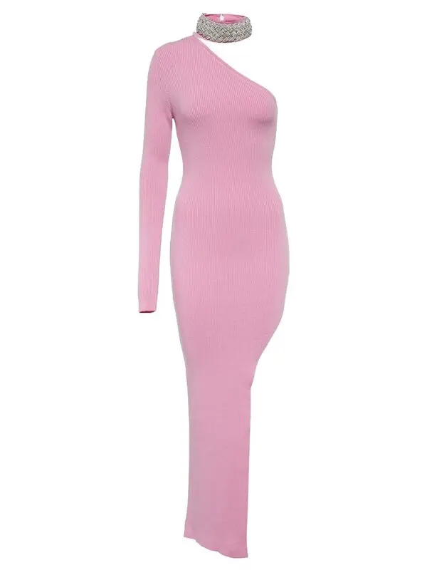 Giuseppe Di Morabito Embellished Wool-blend Maxi Dress - Pink