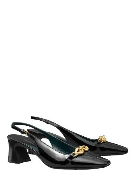 Tory Burch Jessa Slingback Pump - Perfect Black/gold