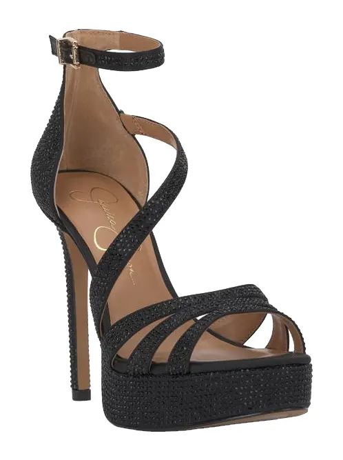 Jessica Simpson Ankle Strap Platform Sandals - Black