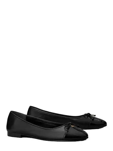 Tory Burch Cap-toe Ballerina Flat - Perfect Black / Perfect Black