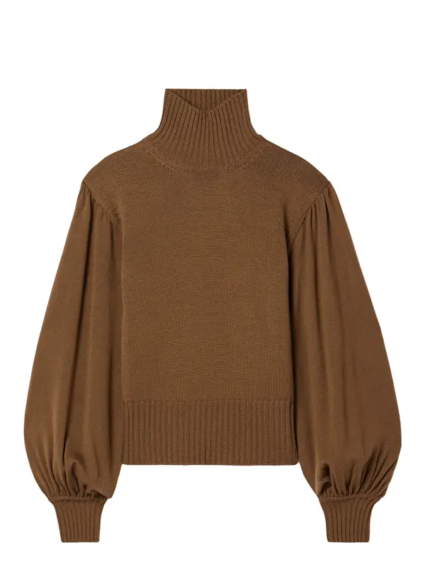 Max Mara Wool Turtleneck Sweater - Brown