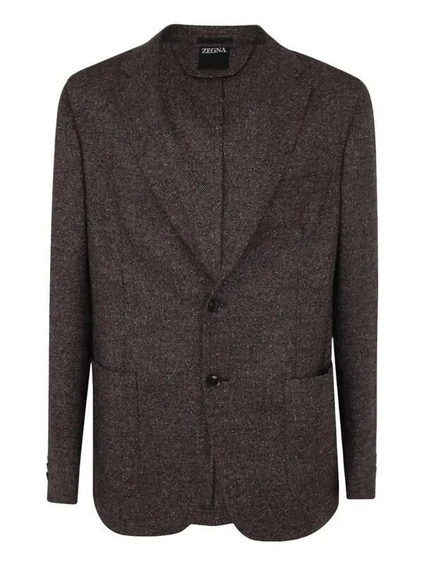 Zegna Wool And Silk-blend Jacket - Brown