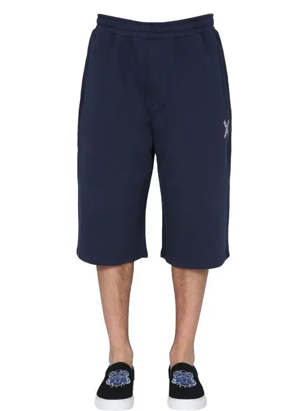 Kenzo Cotton Sweatshirt Shorts - Blue
