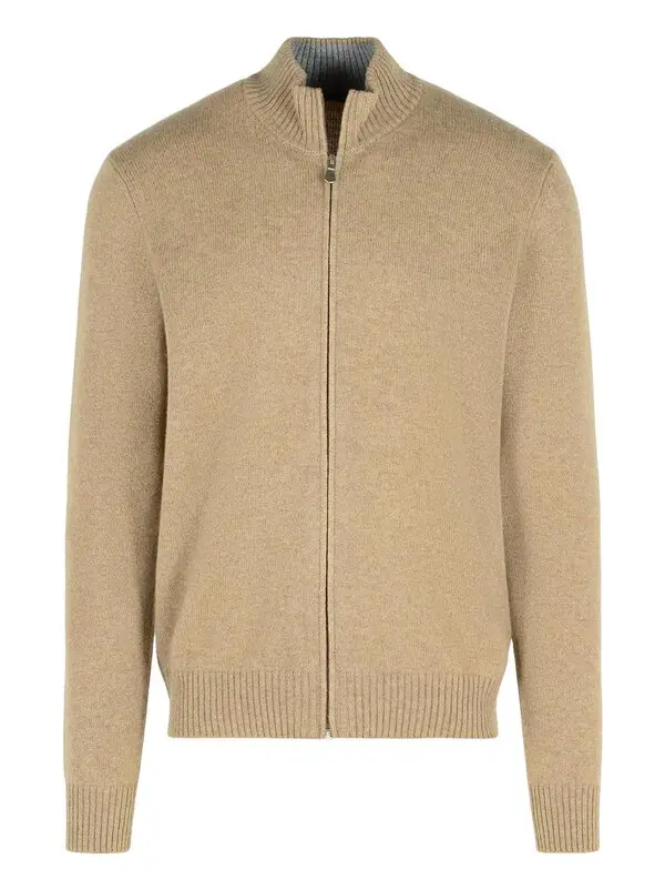 GRAN SASSO Cashmere Zip Sweater - Beige