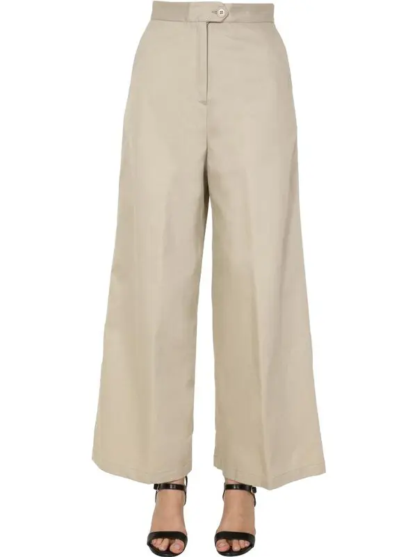 Aspesi Wide Leg Trousers - White