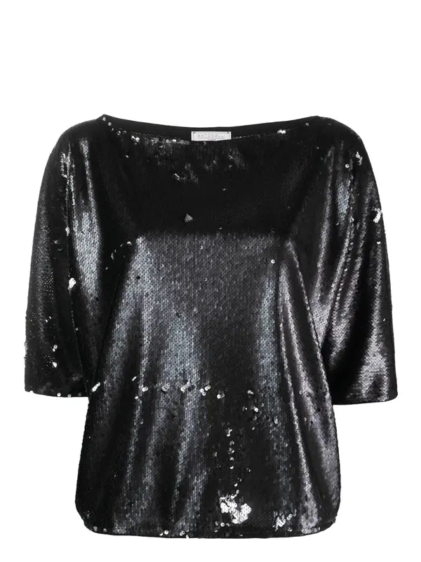 Antonelli Firenze Sequin Top - Black