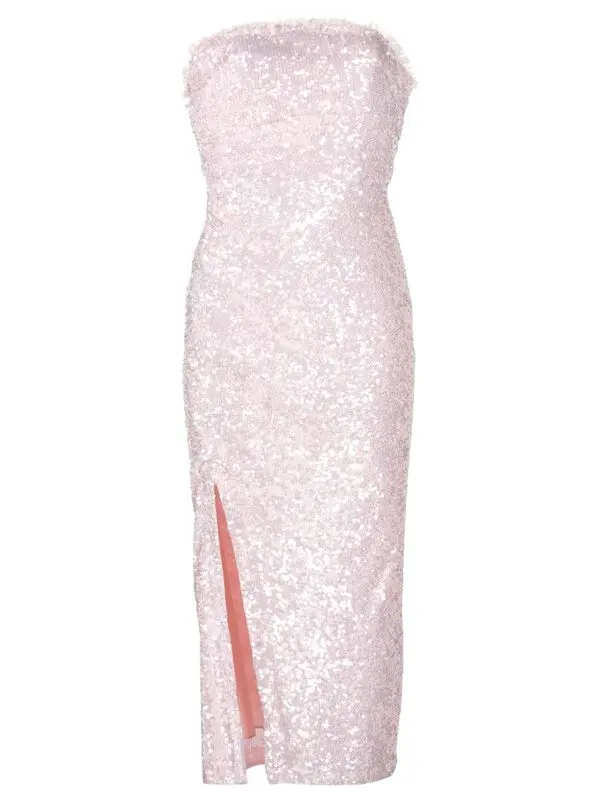 NEEDLE & THREAD Sequin-embellished Strapless Gown - Pink