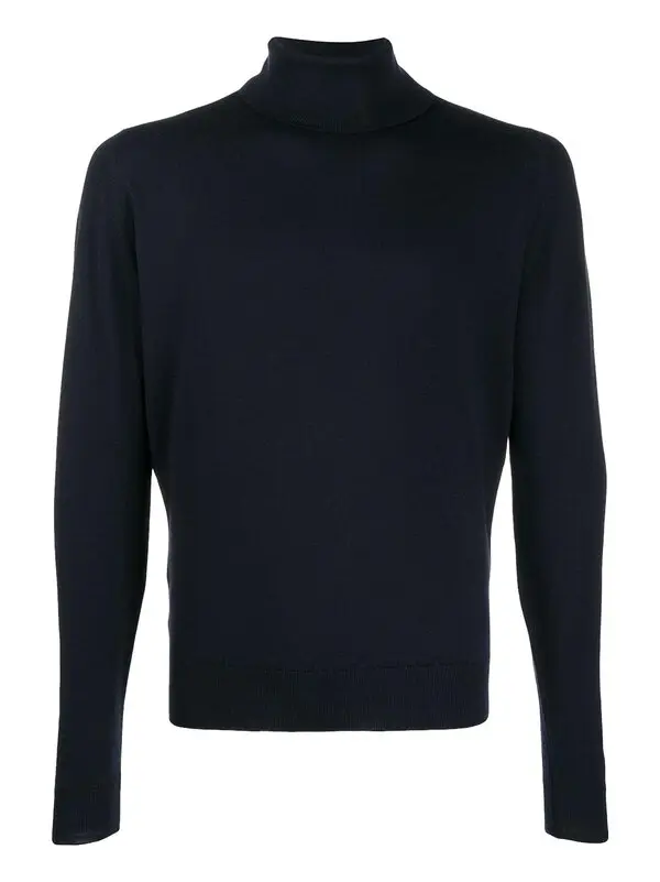 John Smedley Connell Roll-neck Jumper - Blue