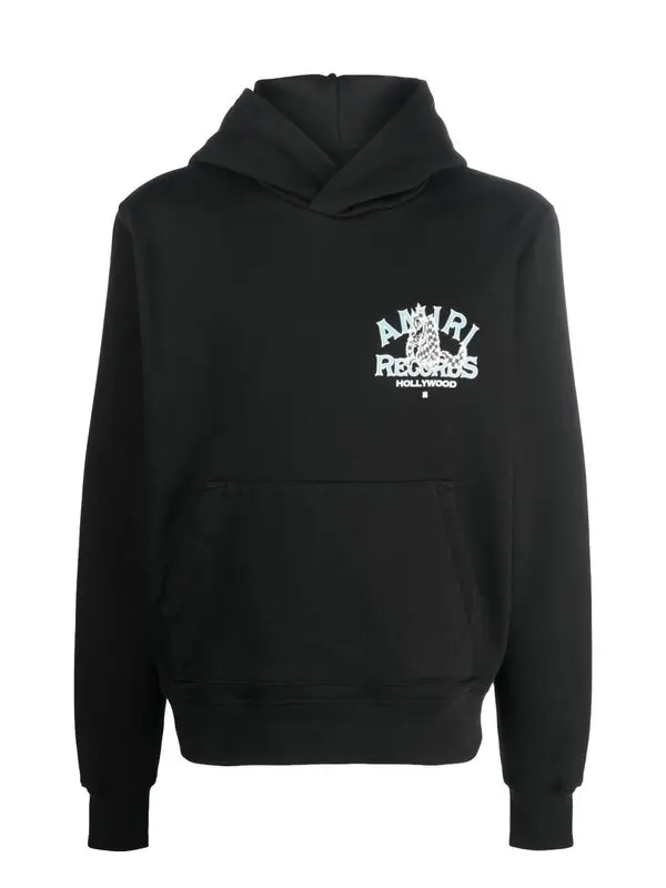Amiri Logo-print Cotton Hoodie - Black