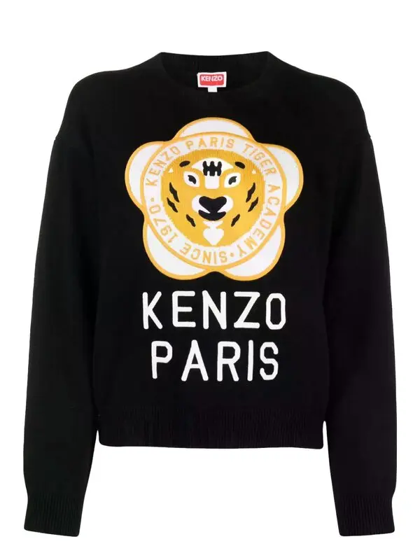 Kenzo Tiger Academy Wool-blend Jumper - Black