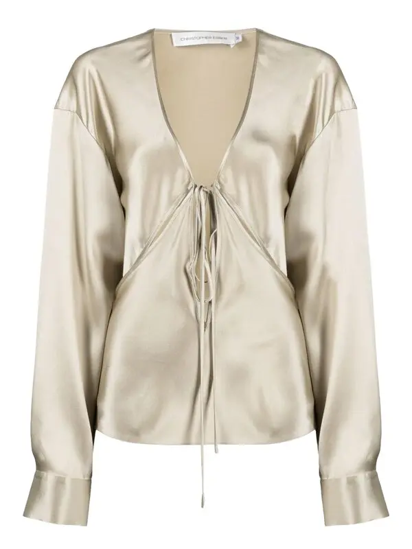 Christopher Esber Triquetra Silk Blouse - Neutrals