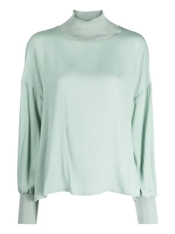 Lorena Antoniazzi High-neck Wide-sleeves Jumper - Green