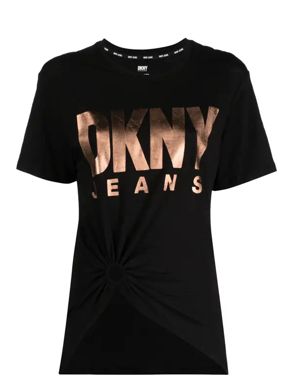 Dkny Logo-print Cotton-blend T-shirt - Black
