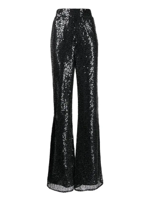 ANOUKI High-waisted Sequin-embellished Trousers - Black