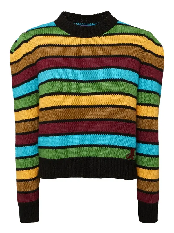 La DoubleJ Striped Knitted Jumper - Green