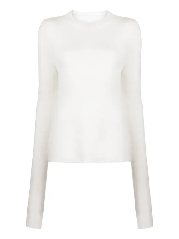 LOW CLASSIC Semi-sheer Fine-knit Jumper - White