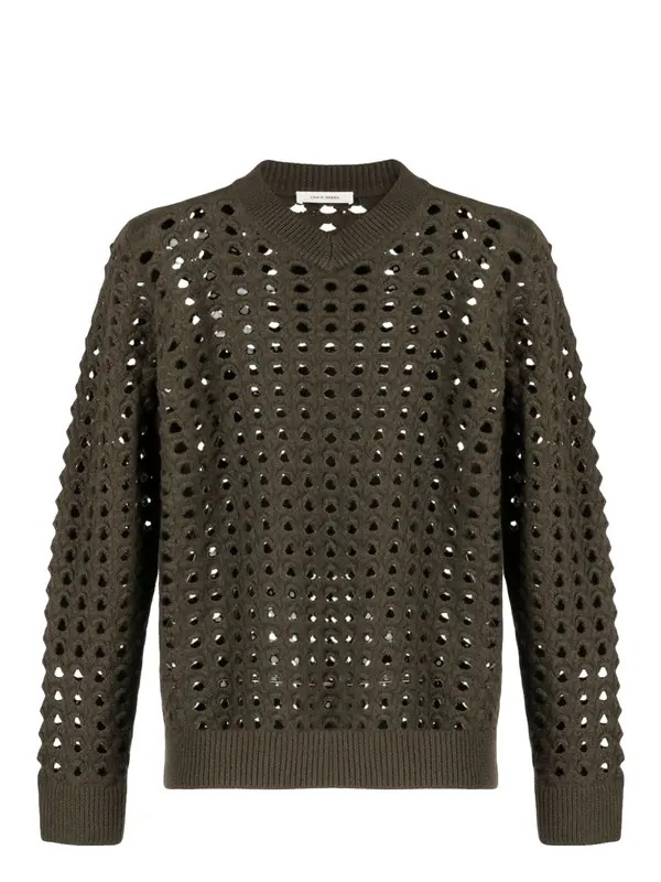 CRAIG GREEN Long-sleeve Perforated Sweatshirt - Green