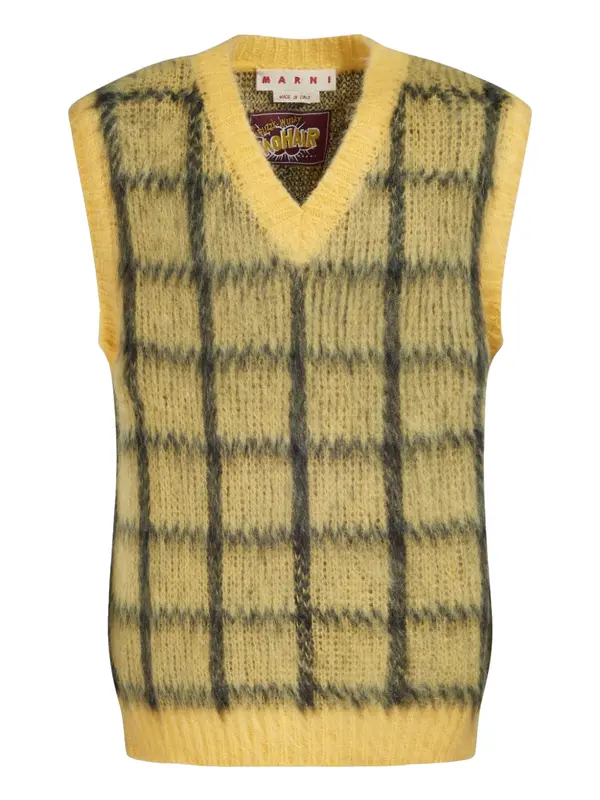 Marni Checked Sleeveless Vest - Yellow