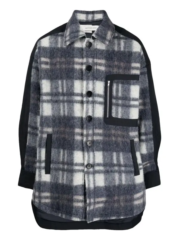 FENG CHEN WANG Check-pattern Shirt - Blue