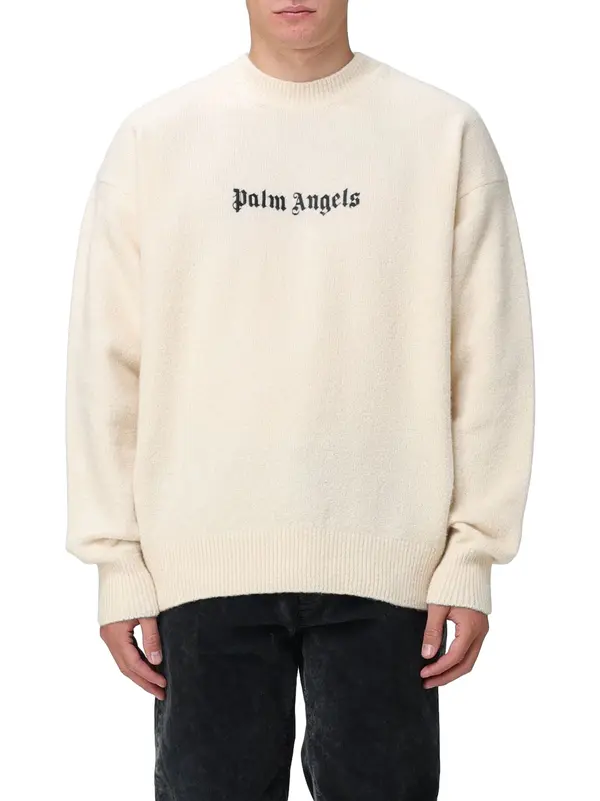 Palm Angels Wool Blend Sweater - White