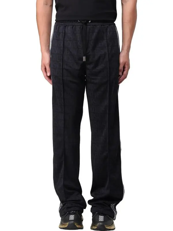 Versace Cotton Jacquard Logo Pants - Black